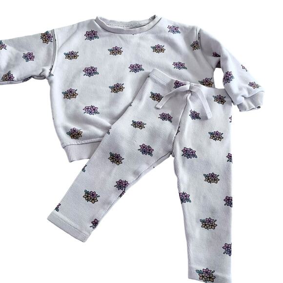 Zara | Matching Sets | Zara Girls Ecru Floral Matching Set Outfit Size ...